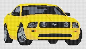 Ford Mustang Car 2005 cross stitch pattern Kit and Chart | Stitchtastic