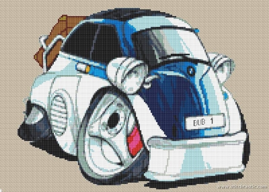 BMW Bubble Car Cross Stitch Kit and Chart | Stitchtastic