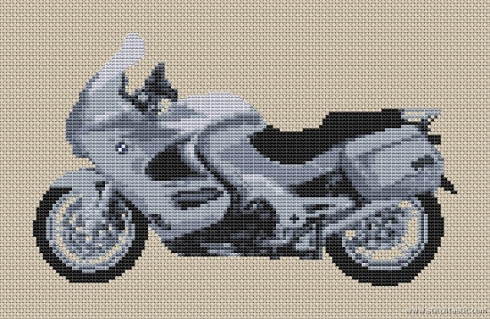 BMW GT Motorcycle Cross Stitch Pattern Kit and Chart | Stitchtastic