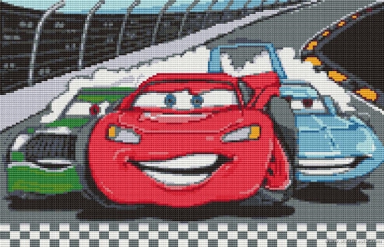 Cars Red Nascar Cross Stitch Kit and Chart | Stitchtastic