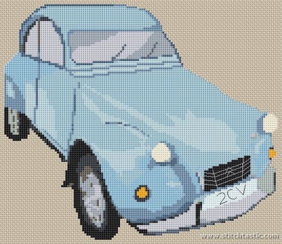 Citroen 2CV Cross Stitch Kit and Chart | Stitchtastic