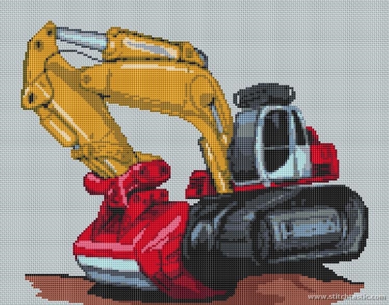 Digger Cross Stitch Kit and Chart | Stitchtastic