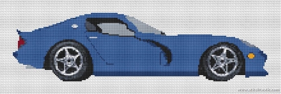 Dodge Viper GTS Coupe 1996 Cross Stitch Kit and Chart | Stitchtastic