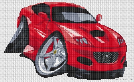 Ferrari Marinello Caricature Cross Stitch Kit and Chart | Stitchtastic