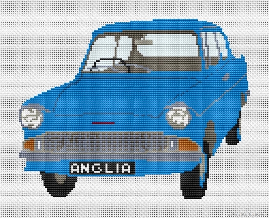 Ford Anglia Cross stitch Kit and Chart | Stitchtastic