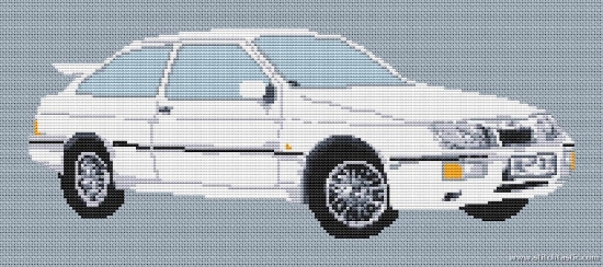 Ford Cosworth Car Cross Stitch Pattern Kit and Chart | Stitchtastic
