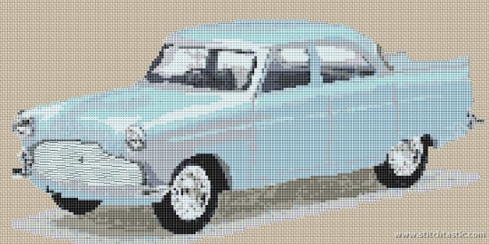Ford Zephyr Cross Stitch Kit and Chart | Stitchtastic