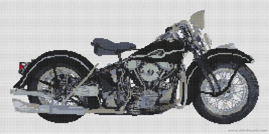 Harley Davidson 1946 Motorcycle Cross Stitch Kit and Chart | Stitchtastic Harley Davidson 1946 Motorcycle Cross Stitch Kit and Chart | Stitchtastic