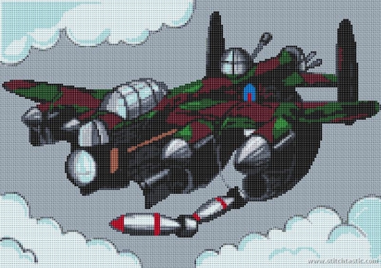 Lancaster Bomber Cross Stitch Kit and Chart | Stitchtastic