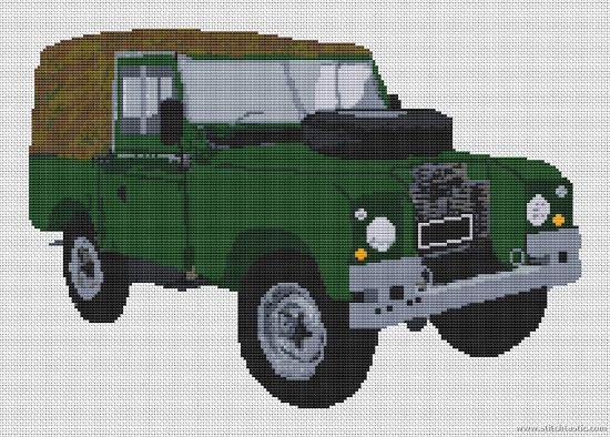 Landrover Series 2A Canvas Back Cross Stitch Kit and Chart | Stitchtastic