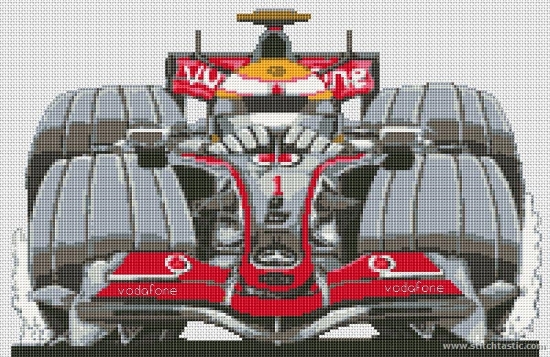 McLaren Hamilton/Button F1 Caricature Cross Stitch Kit and Chart ...