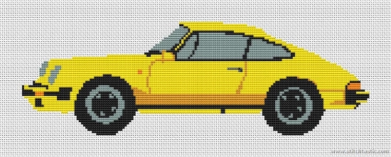 Porsche 911 Cross Stitch Kit and Chart | Stitchtastic