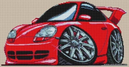 Porsche 911 GT Cross Stitch Kit and Chart | Stitchtastic