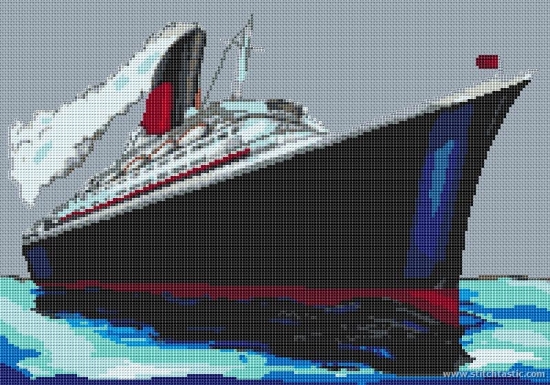 QE2 Cruise Ship Cross Stitch Kit and Chart | Stitchtastic
