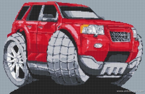 Range Rover Freelander Caricature Cross Stitch Kit and Chart | Stitchtastic