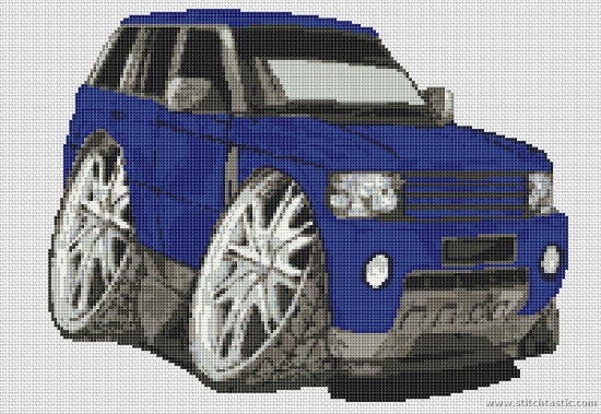 Range Rover Sport Caricature Cross Stitch Kit and Chart | Stitchtastic
