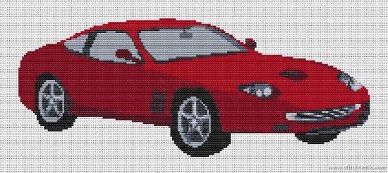 Red Ferrari Cross Stitch Kit and Chart | Stitchtastic