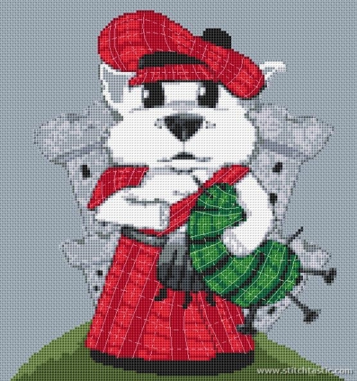 Westie Dog Caricature Cross Stitch Kit and Chart | Stitchtastic