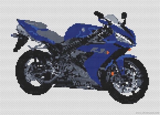 Yamaha R1 Motorcycle / motor bike Cross Stitch Pattern Kit and Chart ...