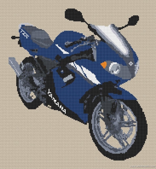 Yamaha TZR Motorcycle Cross Stitch Pattern Kit and Chart | Stitchtastic