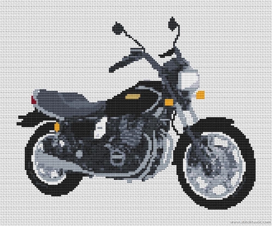 Yamaha XS 1100 Motor bike Cross Stitch Pattern Kit and Chart | Stitchtastic