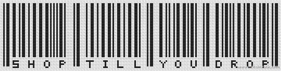 Shop Till You Drop Barcode Cross Stitch Kit and Chart | Stitchtastic