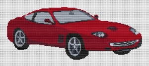 Red Ferrari Cross Stitch Kit and Chart | Stitchtastic