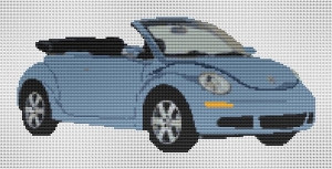 Volkswagen Beetle Convertable Cross Stitch Pattern Kit and Chart ...