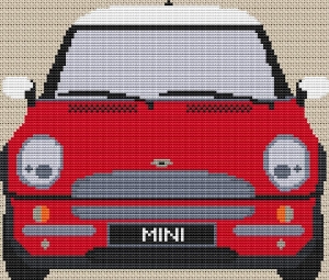 BMW Mini Cross stitch Kit and Chart | Stitchtastic