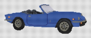 Triumph Spitfire Classic car Cross Stitch Kit and Chart | Stitchtastic