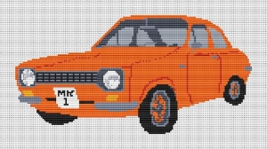 Mark 1 Ford escort Cross Stitch Kit and Chart | Stitchtastic