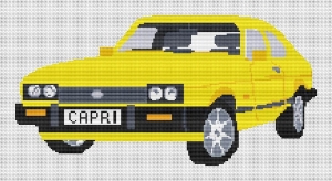 Ford Capri Cross Stitch Kit and Chart | Stitchtastic