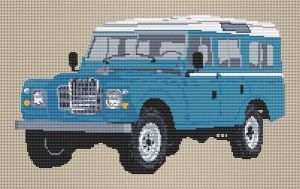 Landrover 1986 LWB Defender Cross Stitch Kit and Chart | Stitchtastic