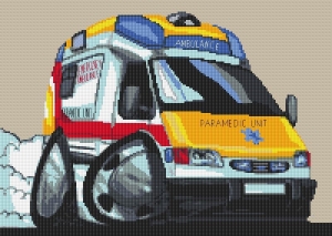Paramedic Ambulance Cross Stitch Kit and Chart | Stitchtastic