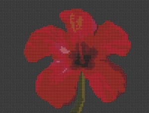 Hibiscus Flower Cross Stitch Kit and Chart | Stitchtastic