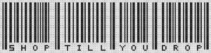 Shop Till You Drop Barcode Cross Stitch Kit and Chart | Stitchtastic
