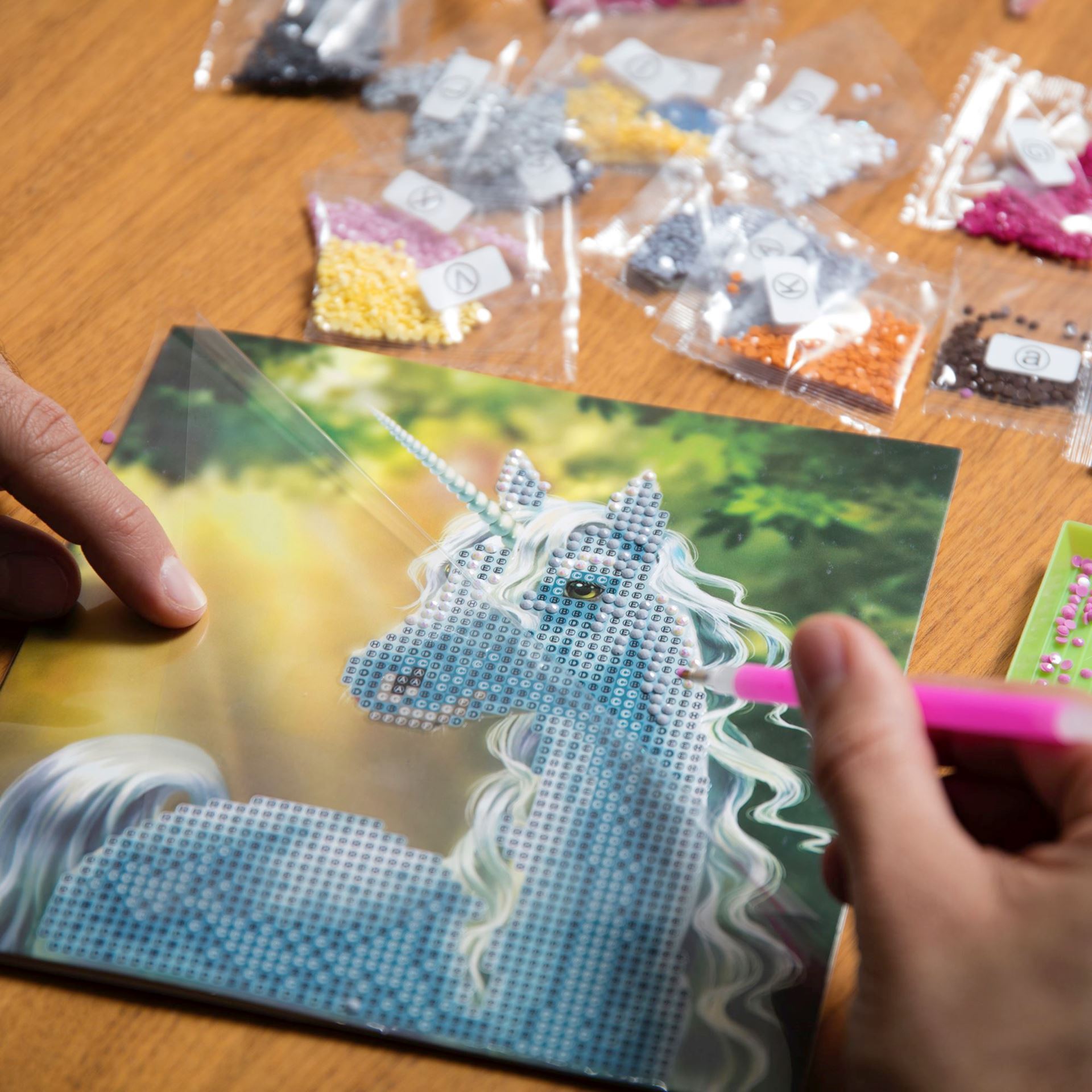 Train, 18x18cm Crystal Art Card | Stitchtastic