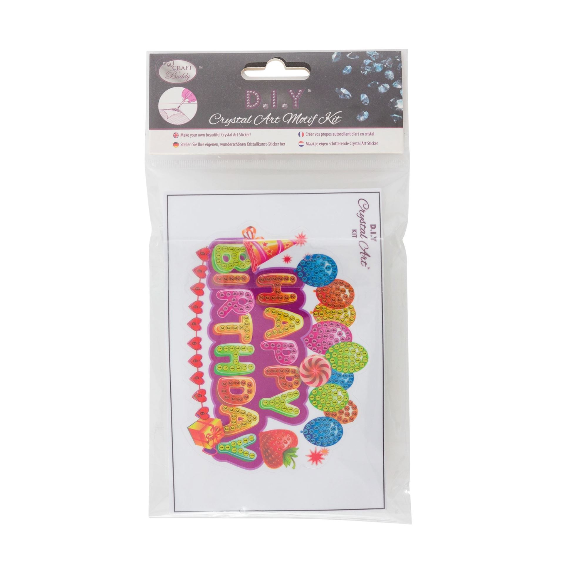 Happy Birthday, 10x15cm Crystal Art Motif | Stitchtastic