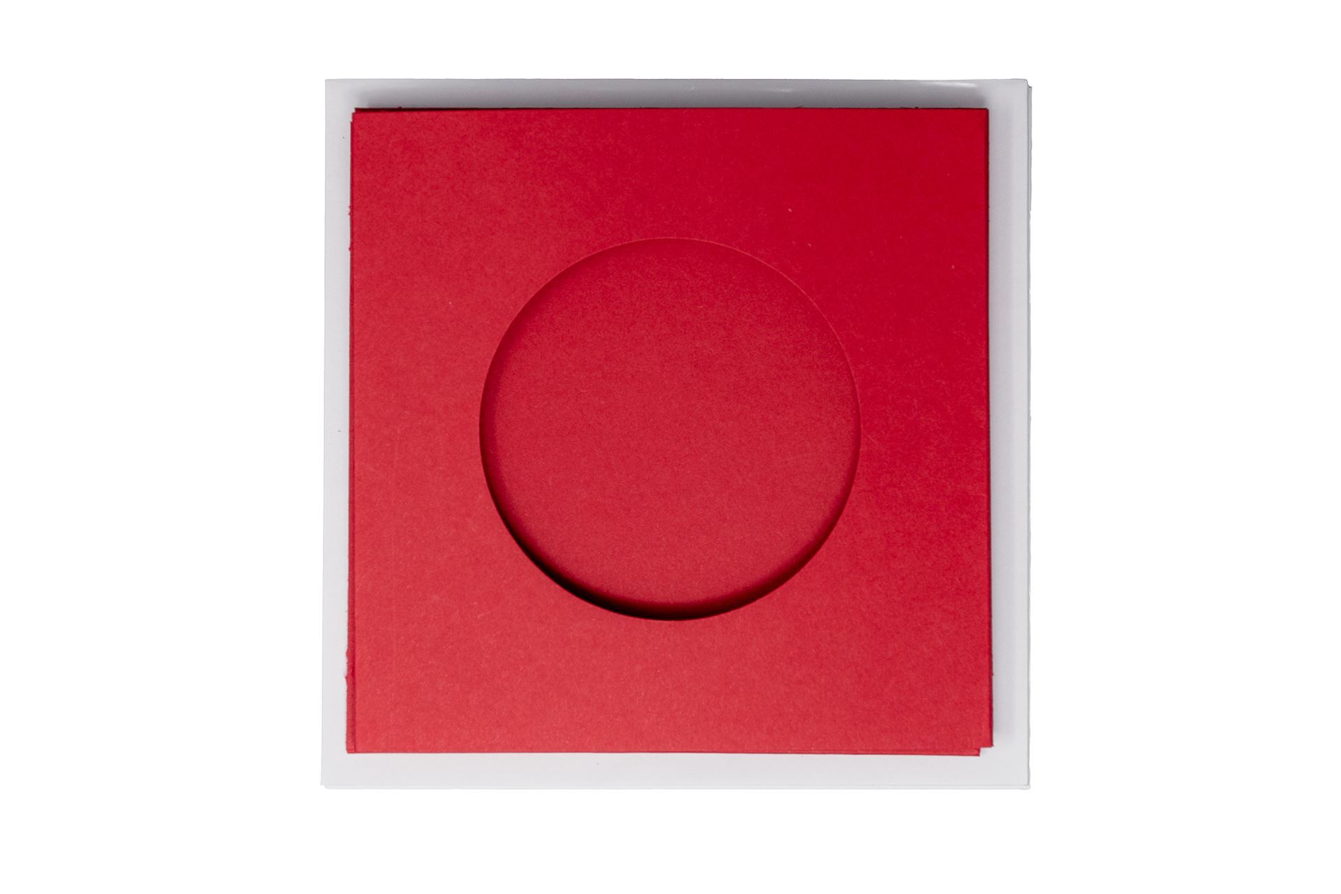 Round aperture square cards - Christmas Red (Pack of 5) | Stitchtastic