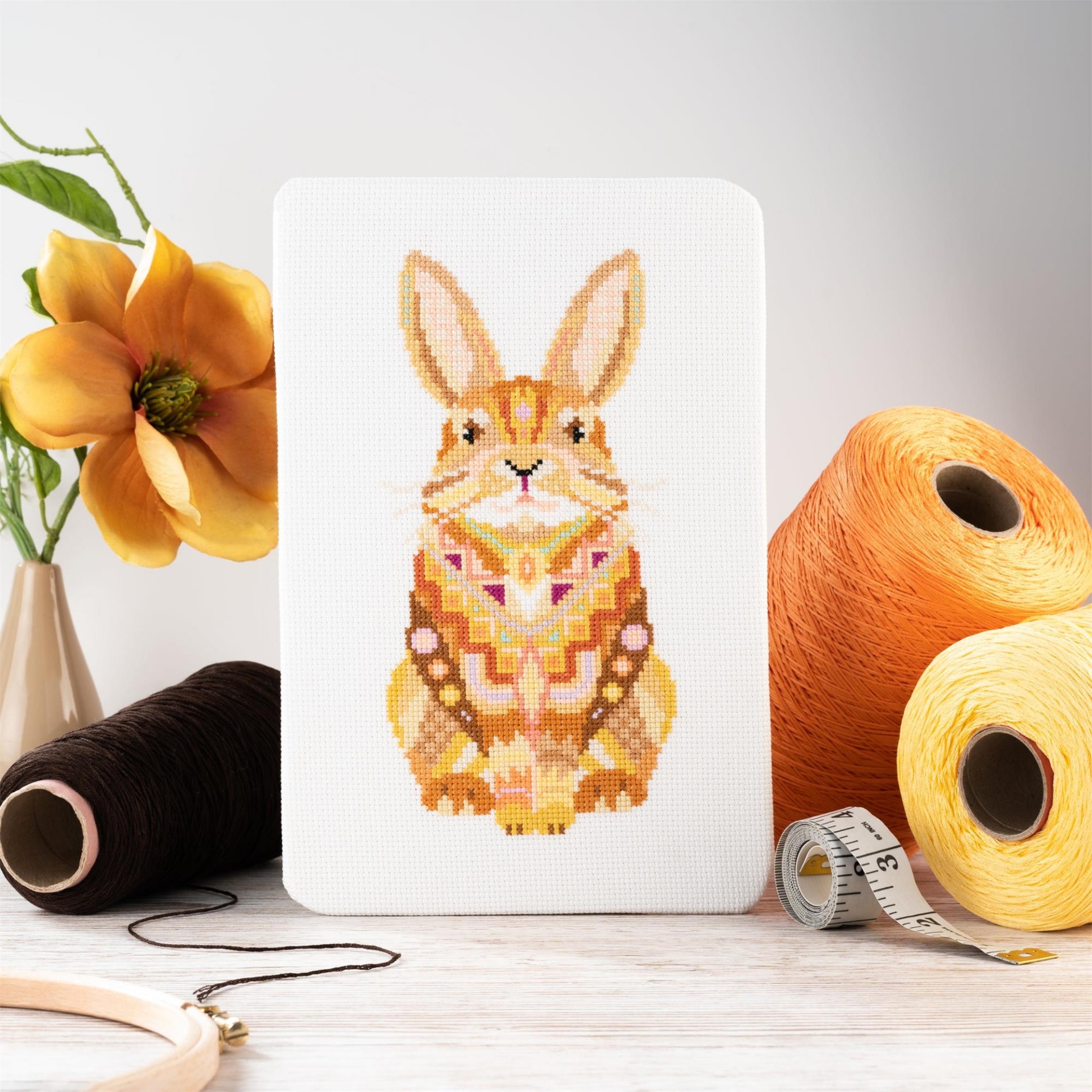 Mandala Rabbit Cross Stitch Kit by Meloca Designs | Stitchtastic