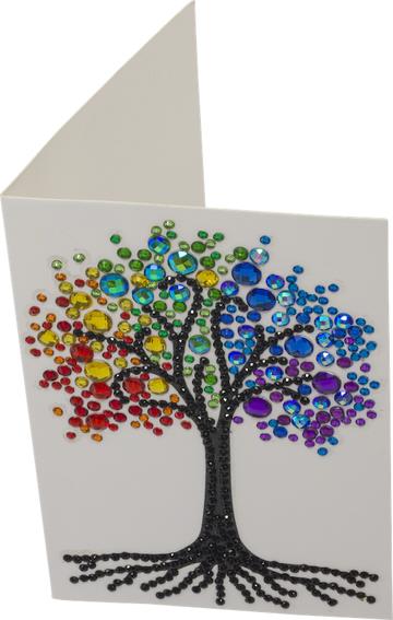 Rainbow Tree, 10x15cm Crystal Art Card | Stitchtastic
