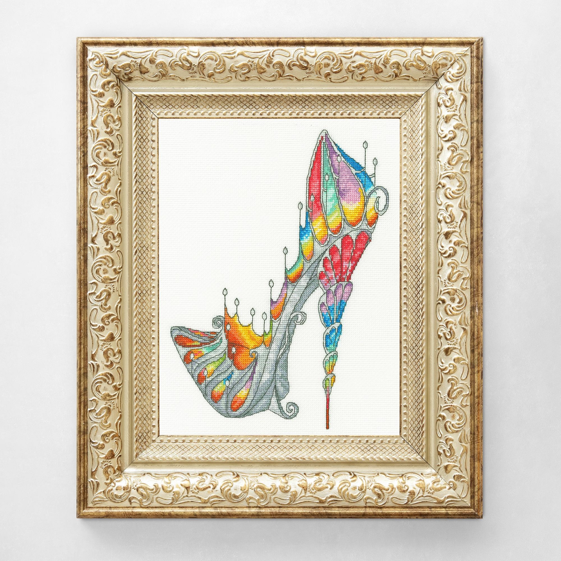 Stained Glass Slipper - (Sally King Shoes) Cross Stitch Kit by Bothy ...