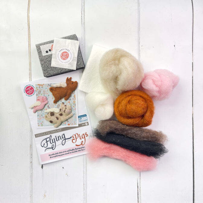 Flying Pigs Needle Felting Kit | Stitchtastic