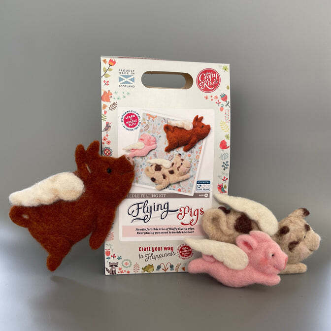 Flying Pigs Needle Felting Kit | Stitchtastic