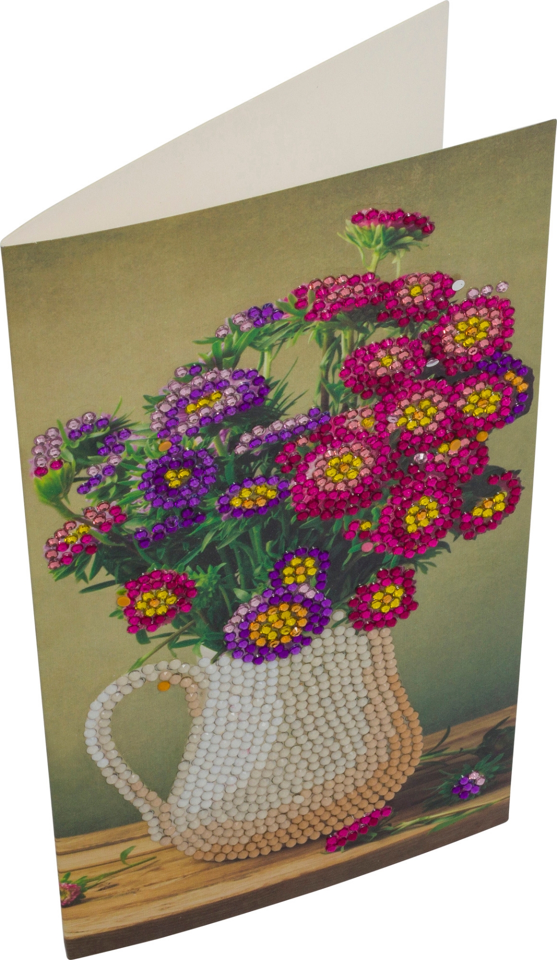 Flower Vase - 11x22cm Crystal Art Card | Stitchtastic