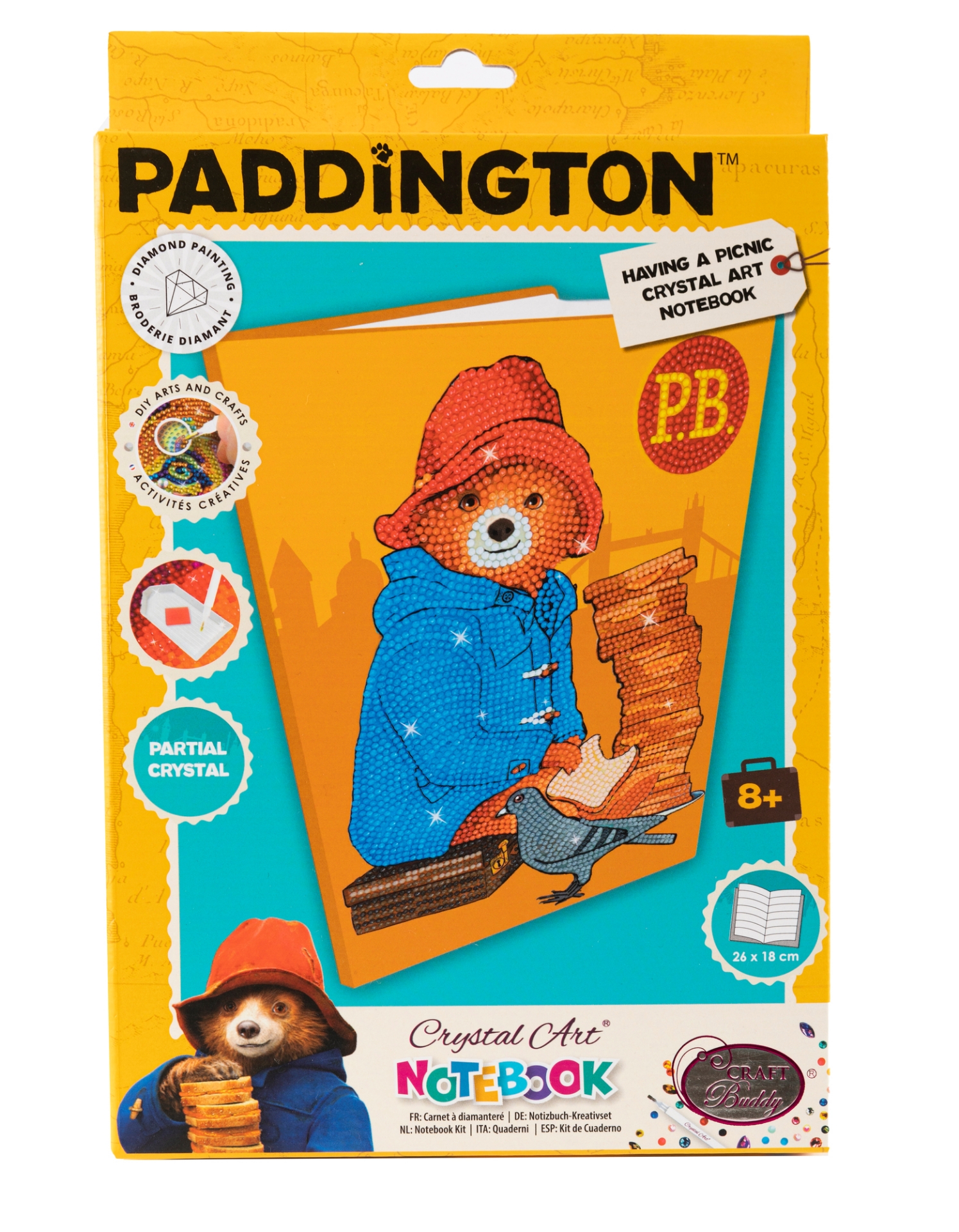Paddington "Having a Picnic" 26X18CM Crystal Art Notebook | Stitchtastic