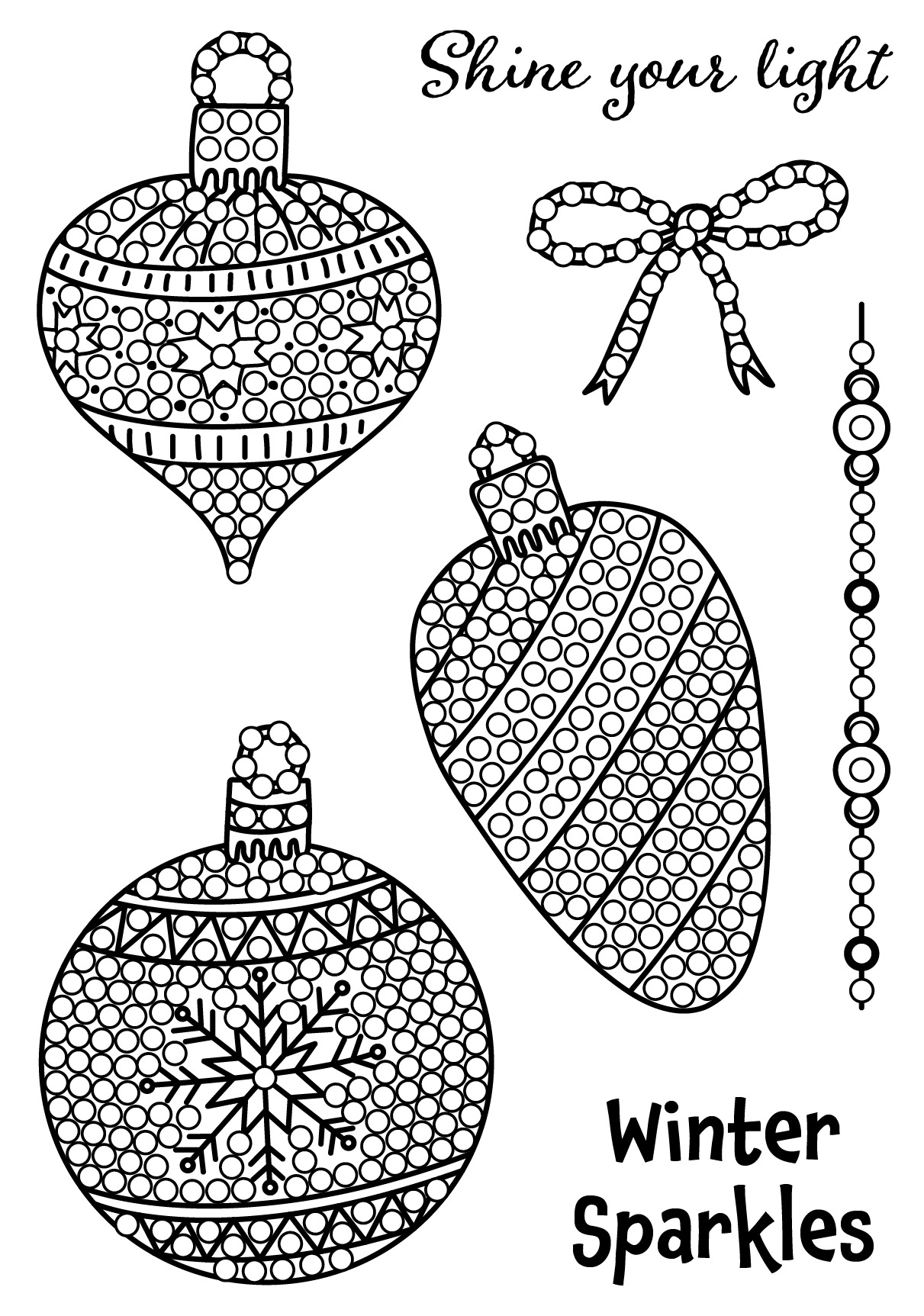 Crystal Art A6 Stamp Set - Beautiful Baubles | Stitchtastic