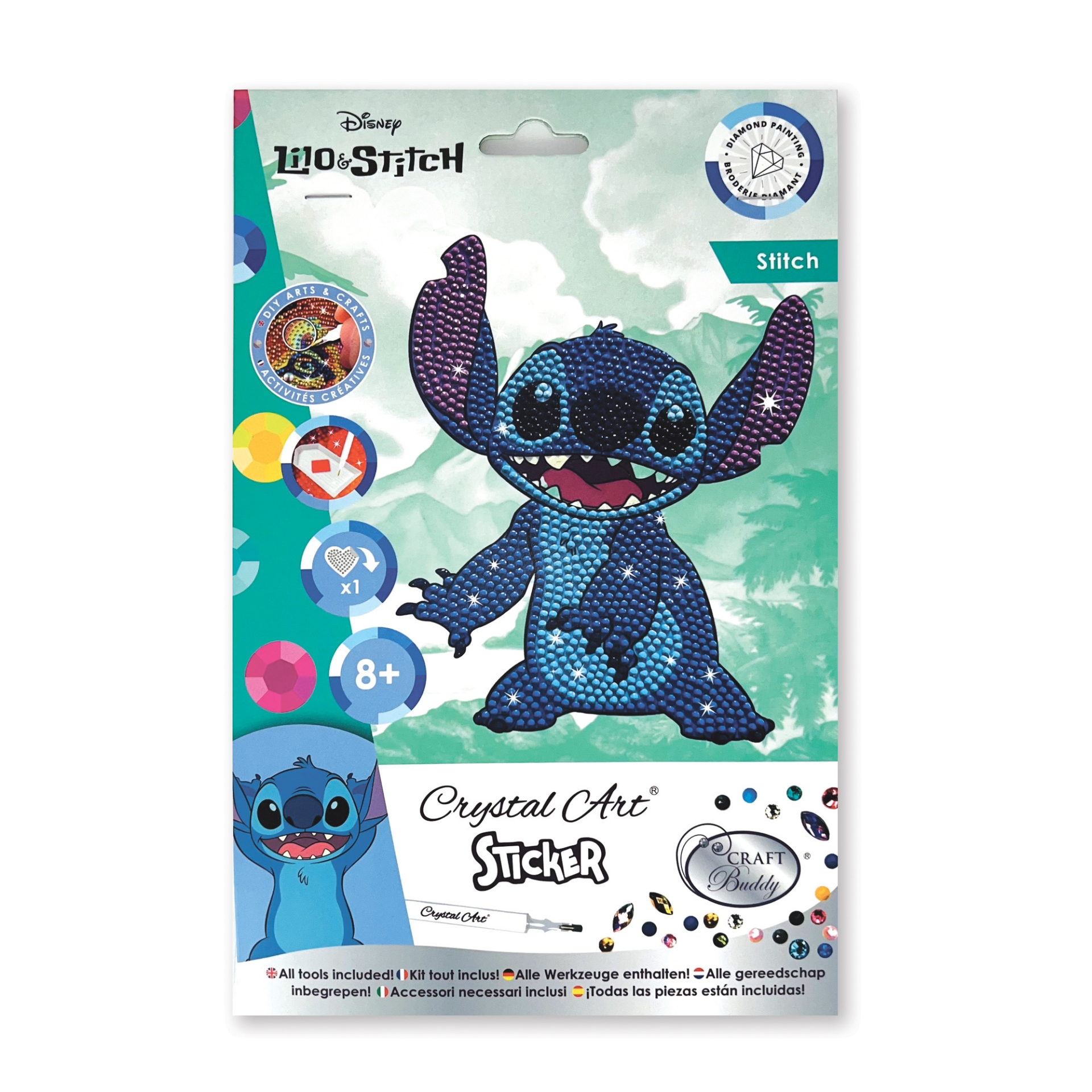 Crystal Art A5 Sticker Motif - Stitch | Stitchtastic