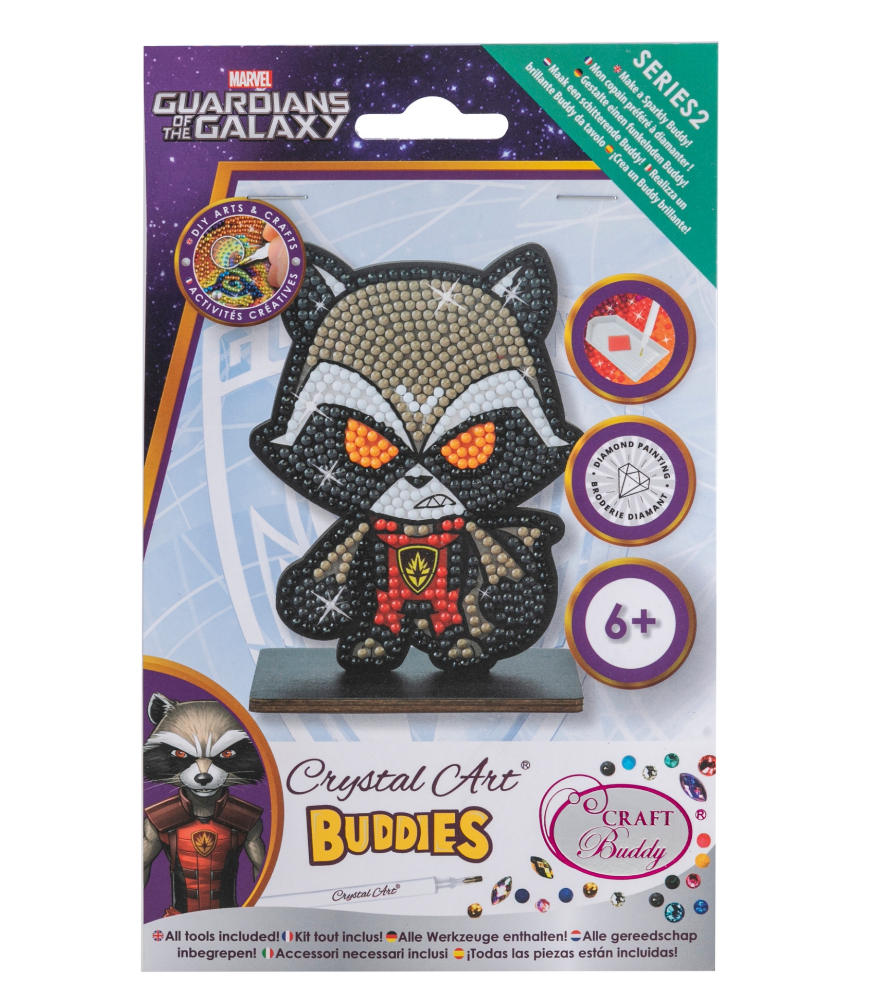 Rocket Raccoon - Crystal Art Buddy Kit (MARVEL) | Stitchtastic