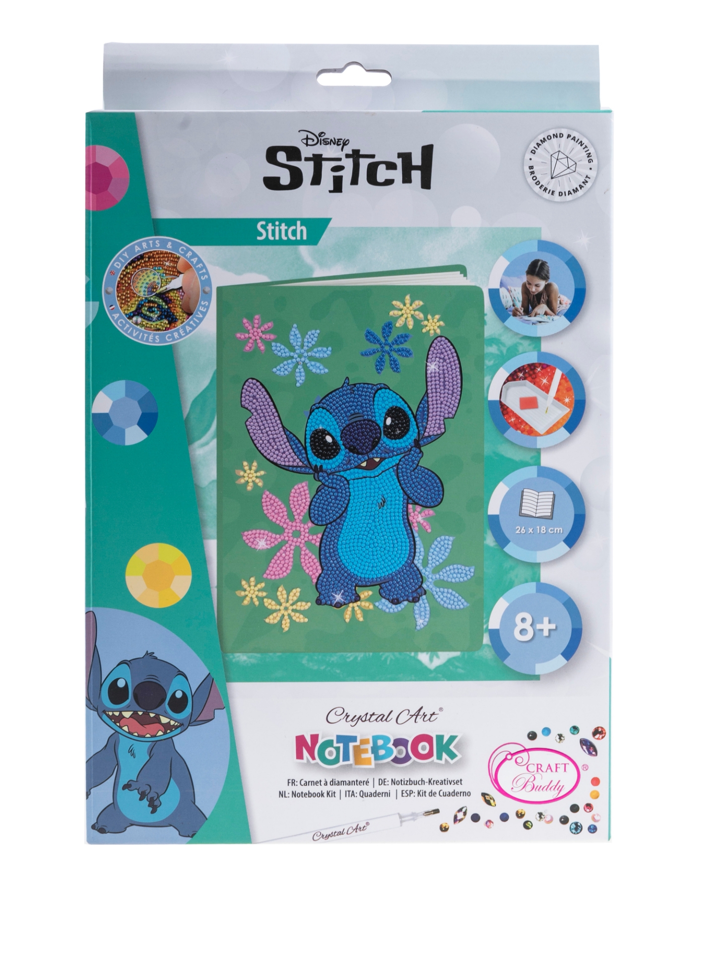 Disney Stitch 26X18CM Crystal Art Notebook | Stitchtastic